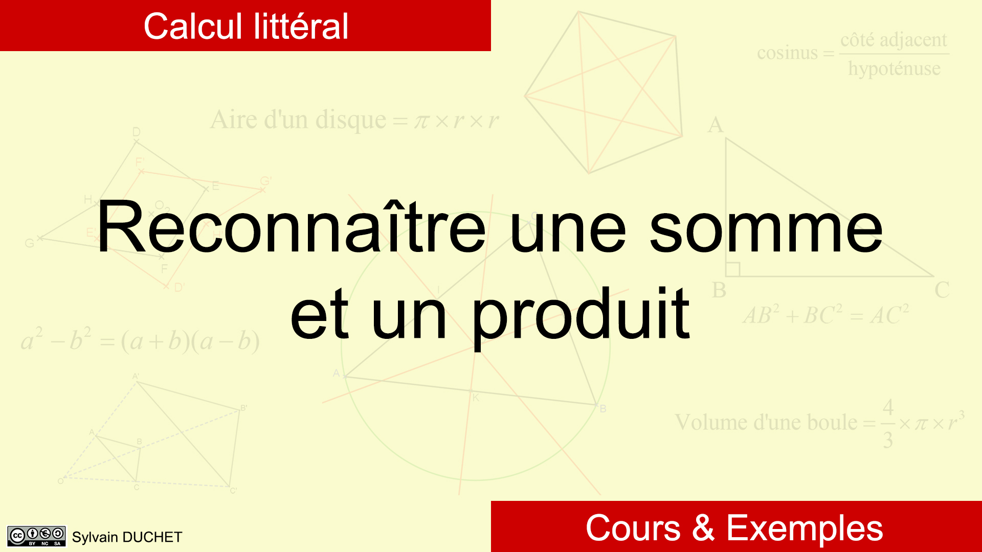 Pod - Reconnaître Une Somme Et Un Produit